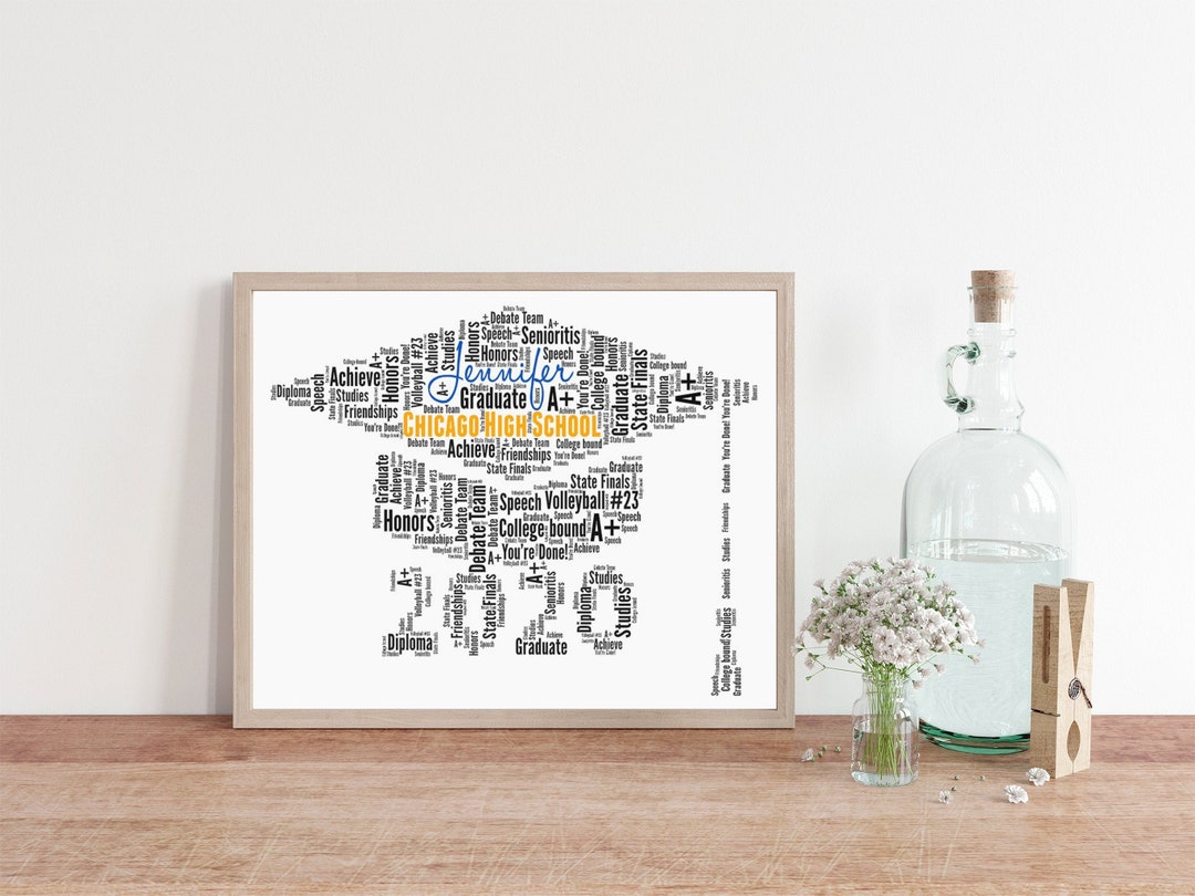 CUSTOM Graduation Gift | Word Art | Class of 2020 | Graduation Cap ...