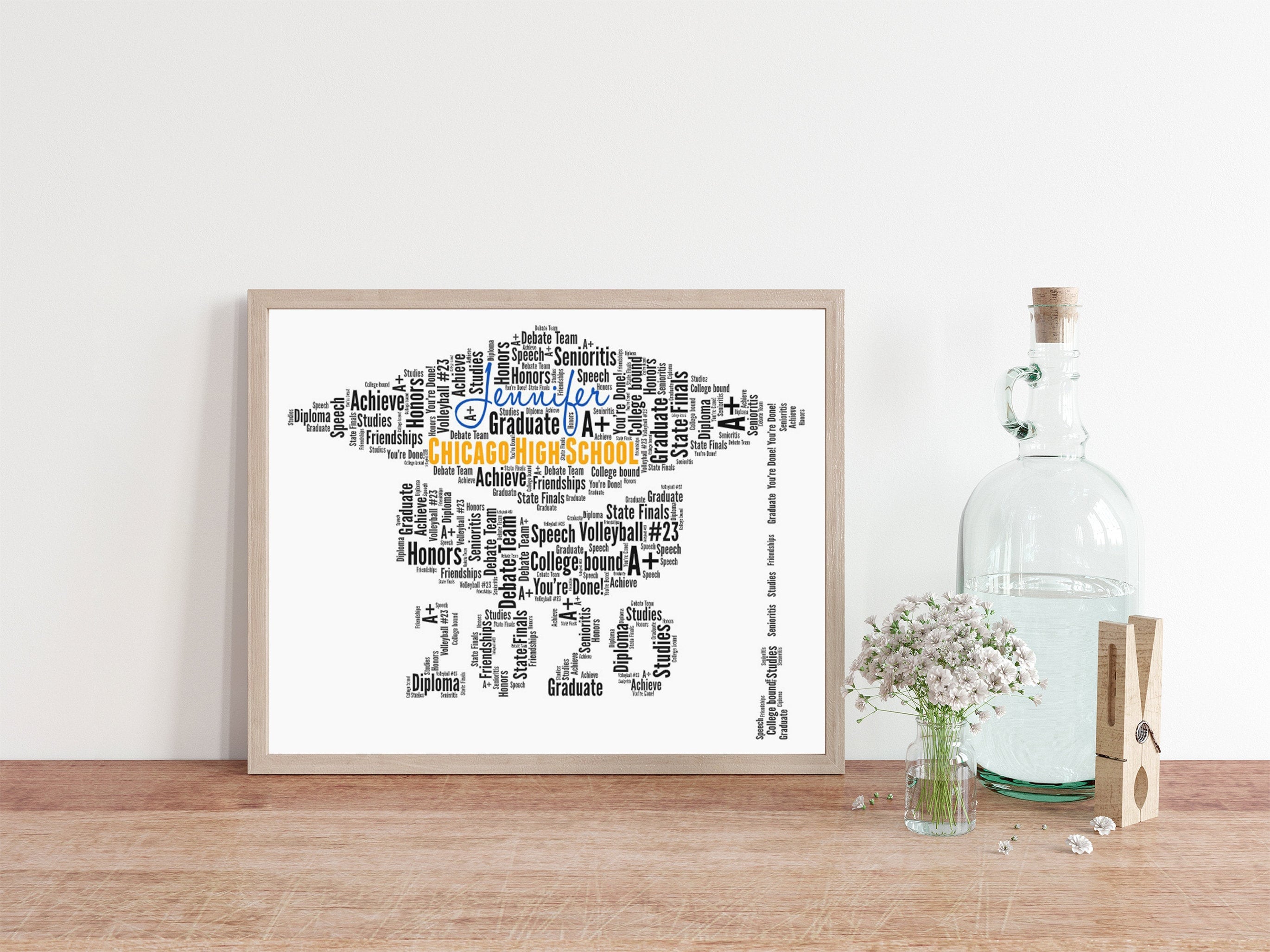 CUSTOM Graduation Gift | Word Art | Class of 2020 | Graduation Cap ...