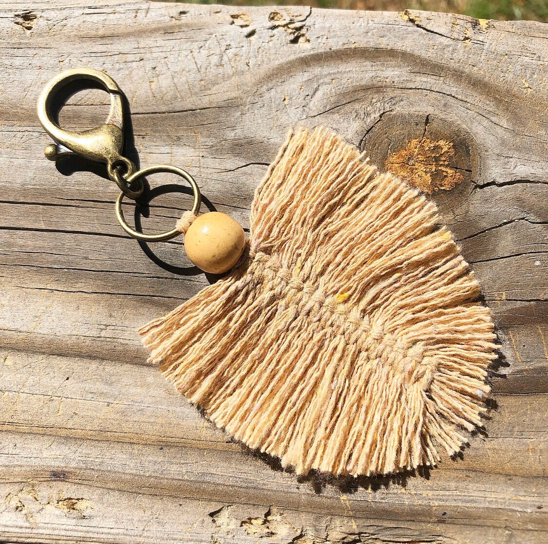 Macrame keychains macrame leaf keychain leaf keychain boho | Etsy