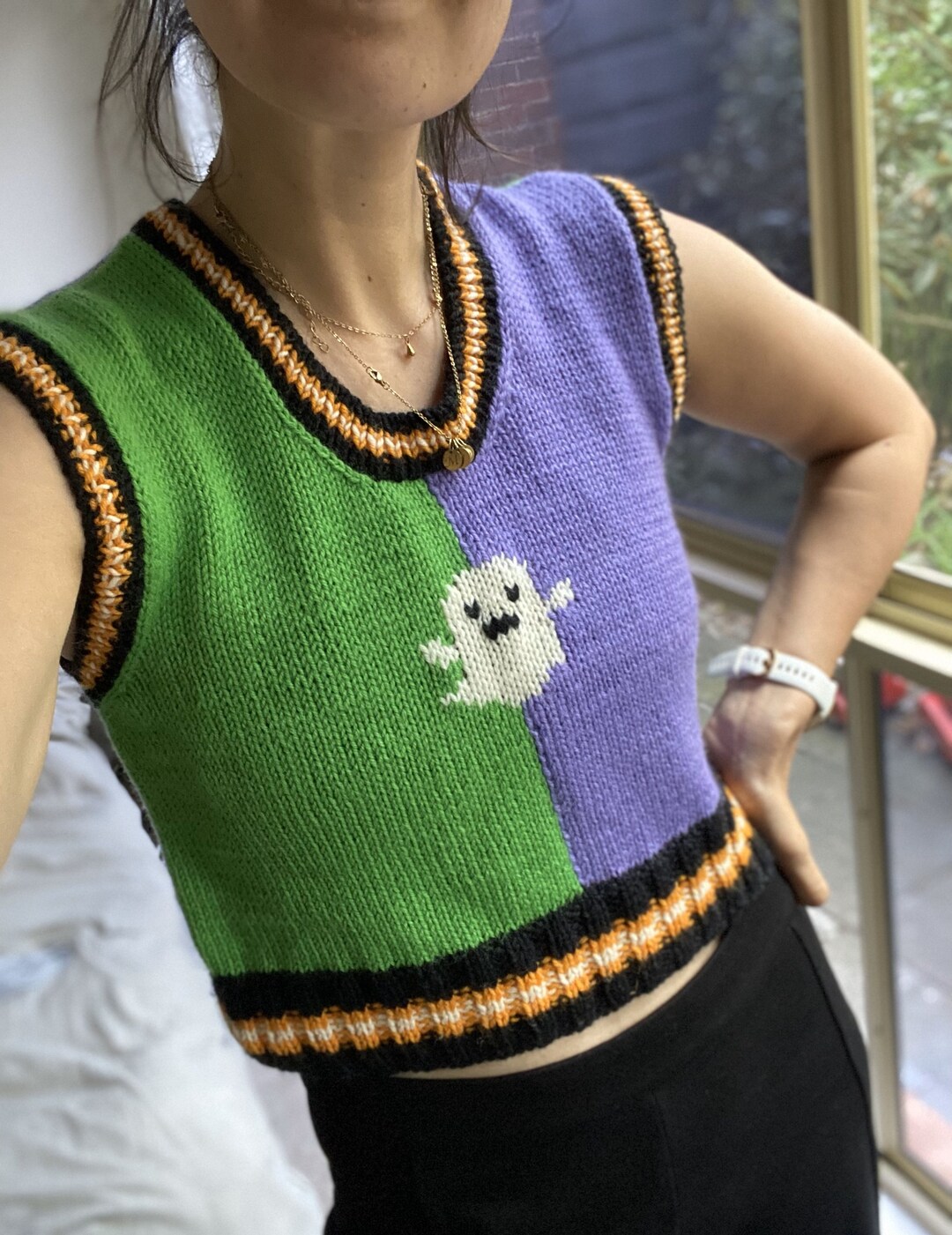 Spooky Vest Knitting Pattern- PDF Digital File for Download, Halloween ...