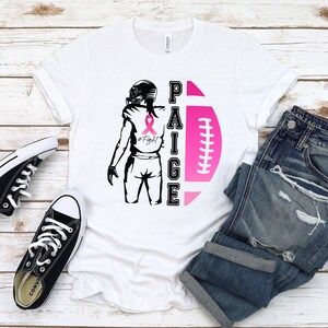 Breast Cancer Awareness Shirt, Football Pink Ribbon Shirt for Breast ...
