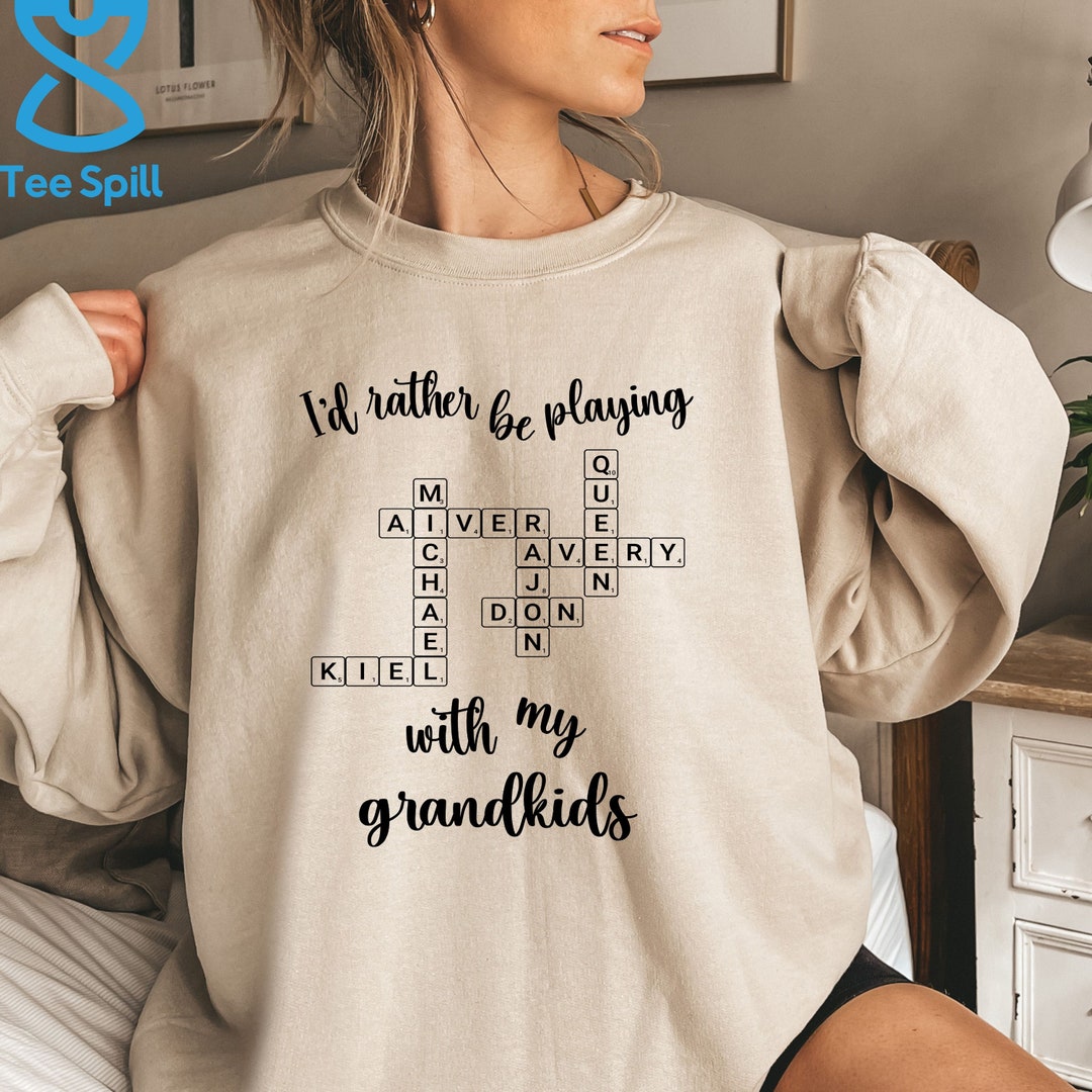Custom Scrabble Tiles Sweatshirt, Personalized Grandparents Hoodie for ...