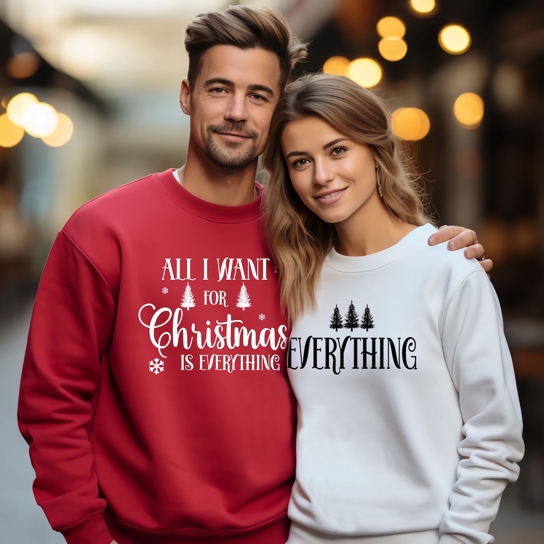 Cute Christmas Matching Sweatshirt, Christmas Couple Hoodie for ...