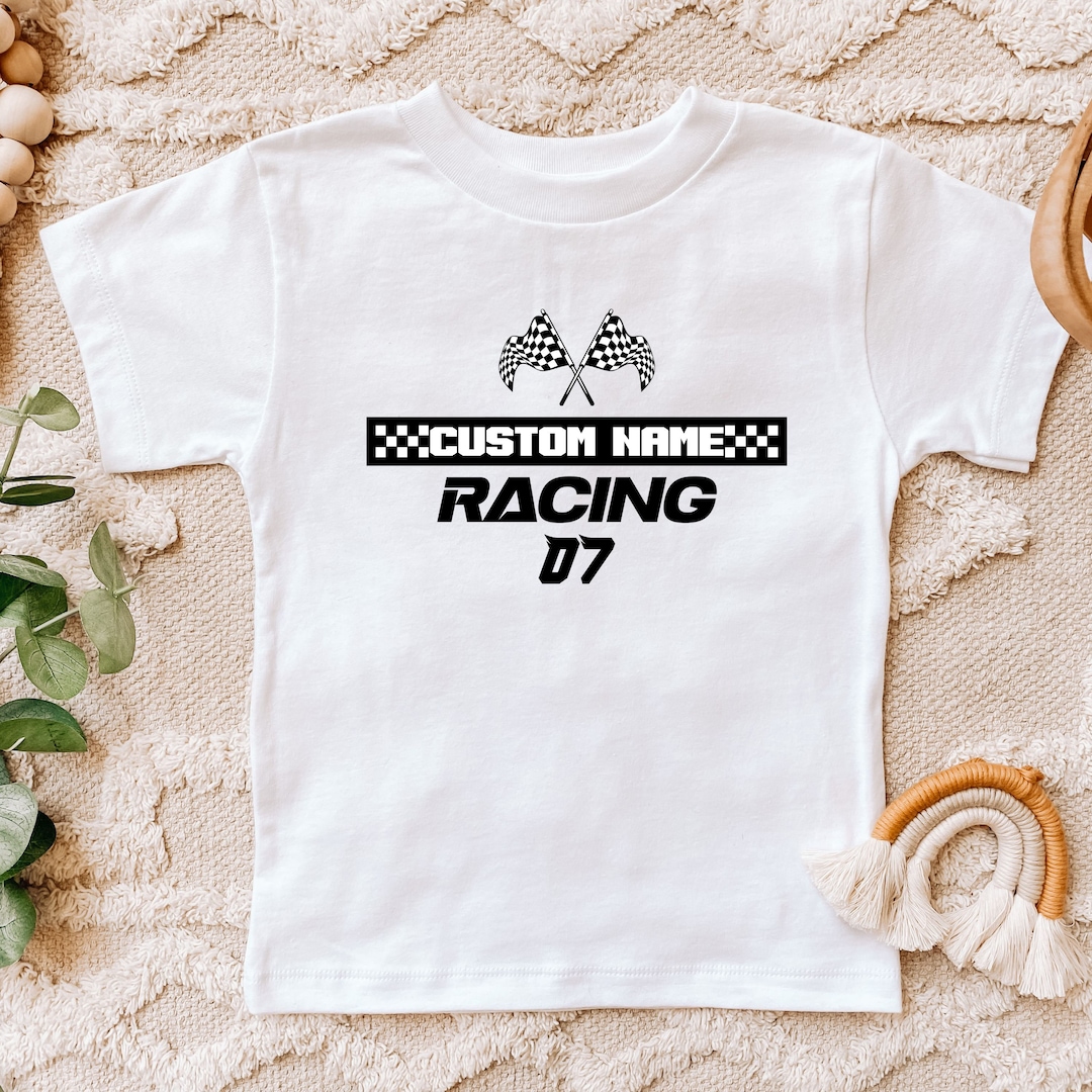 Custom Racing Shirt, Race Car Shirt for Kids Birthday, Custom Name ...