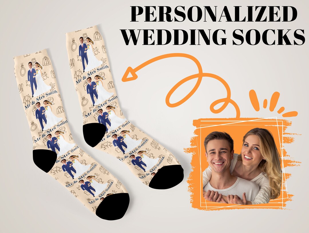 Personalized Wedding Socks, Custom Photo Socks for Men & Women Wedding ...