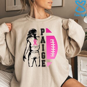 Breast Cancer Awareness Sweatshirt, Football Pink Ribbon Hoodie for ...