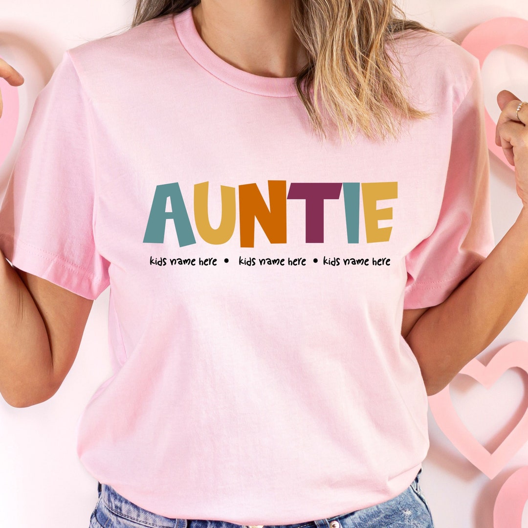 Personalized Auntie Shirt, Aunt Gift Auntie Tee Shirt for Women Aunt National Day Gift ...