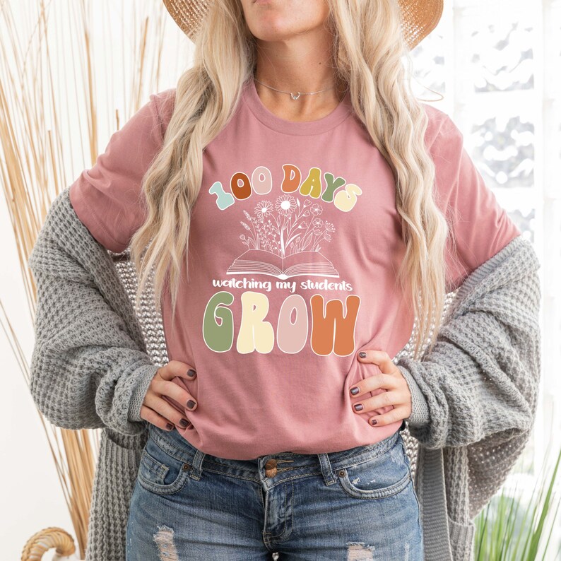 100 Days Watching My Students Grow Shirt 100 Days Back to - Etsy