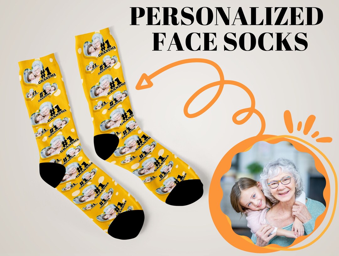 Funny Grandma Socks, Number 1 Socks for Women Mother’s Day Gift, Custom ...