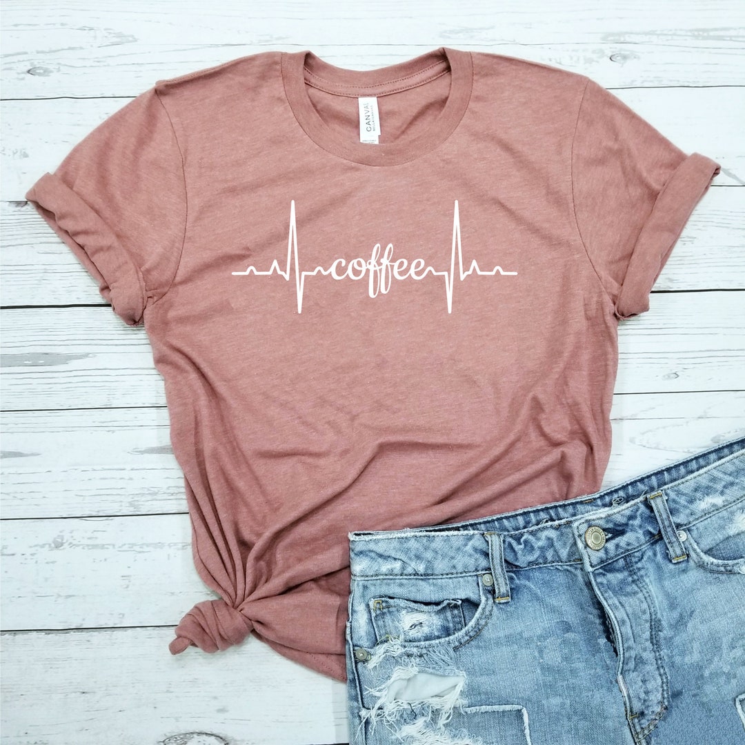 Coffee Heartbeat / Coffee Life Line / Shirt / Coffee Shirt / Funny ...