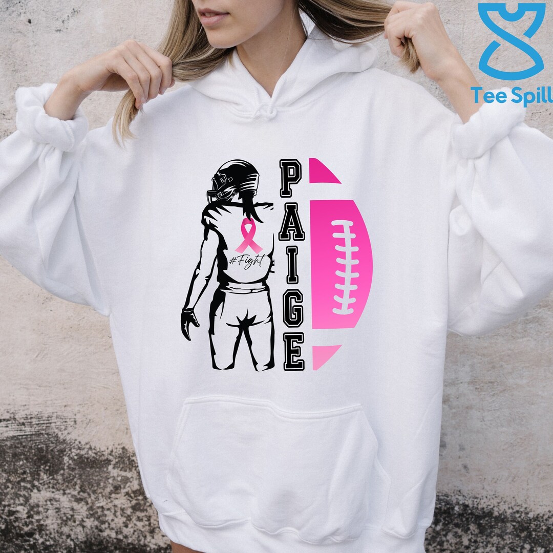 Breast Cancer Awareness Sweatshirt, Football Pink Ribbon Hoodie for ...