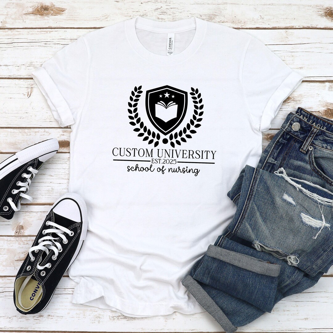 Custom University Shirt, Custom Text Design Shirt for Students ...