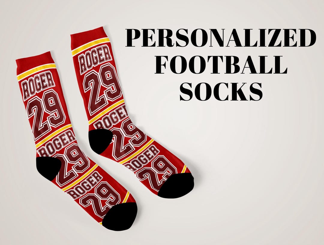 Custom Football Numbers Socks, Customizable Football Socks for Men ...
