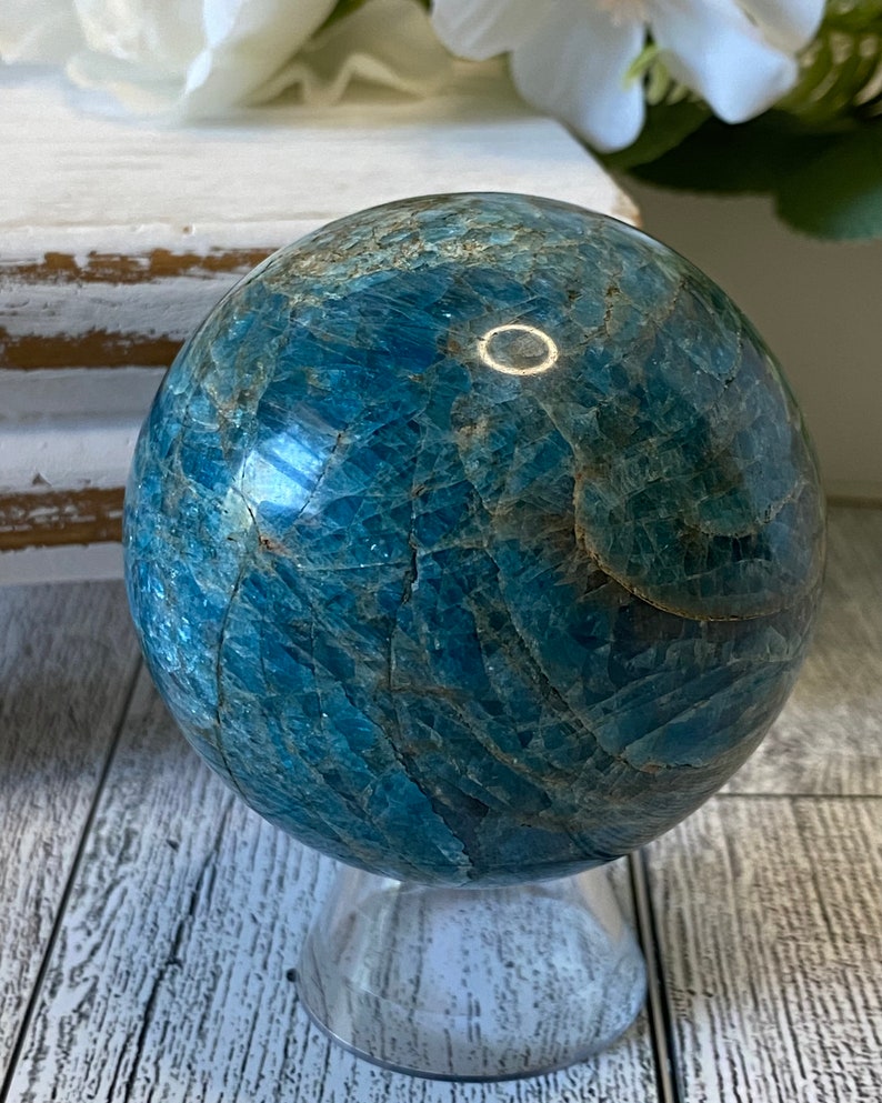 Blue Apatite Crystal Sphere (59mm), Home Decor Gift - Etsy