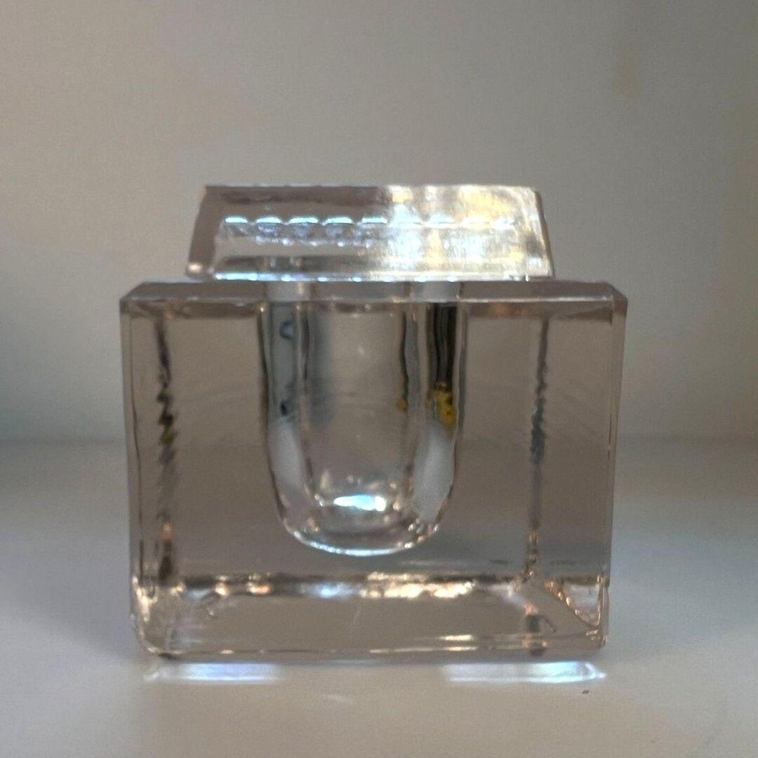 3 Inch Square Art Deco Solid Glass Inkwell, Chip on Lid - Etsy