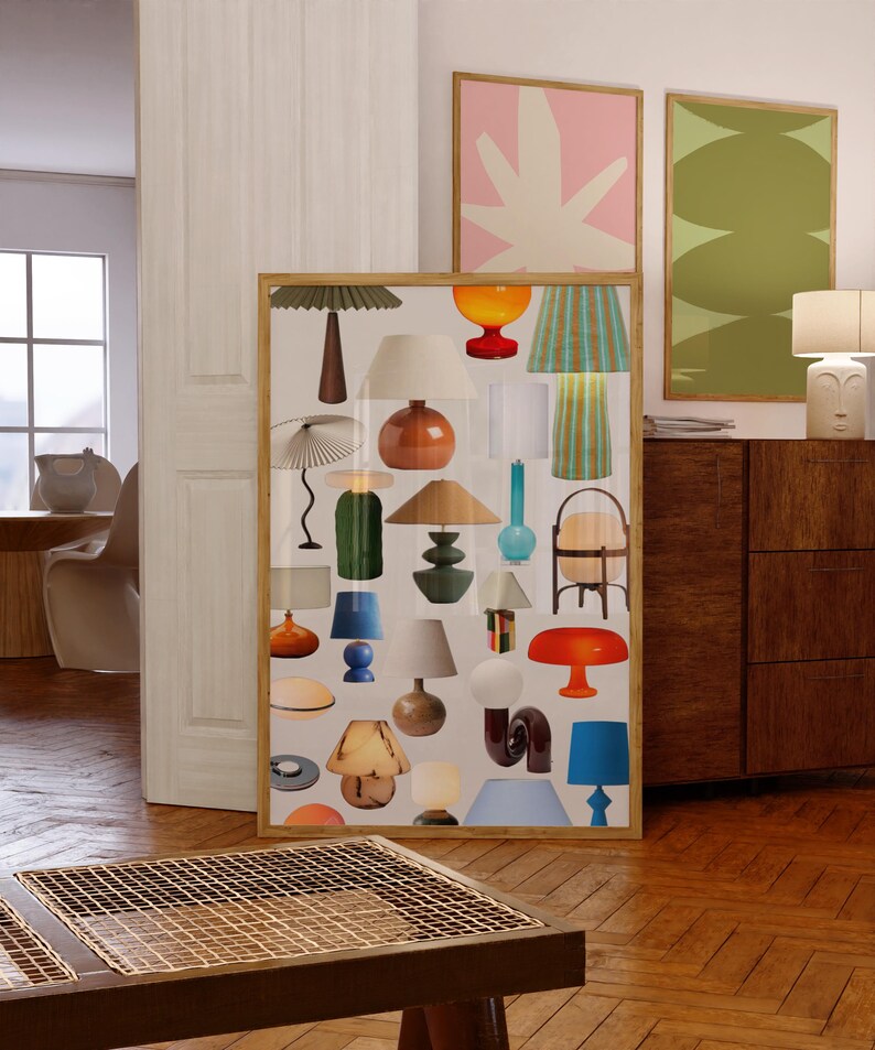 Illuminated Lamps Collage - Museum-quality Aesthetic Art Print ...