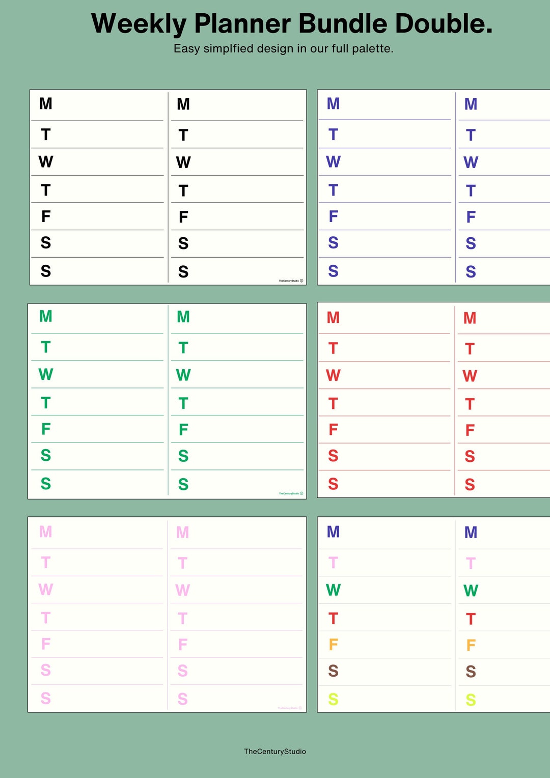 Weekly Planner Bundle Doubleoptimizedplanning, Weeklytaskbundle ...