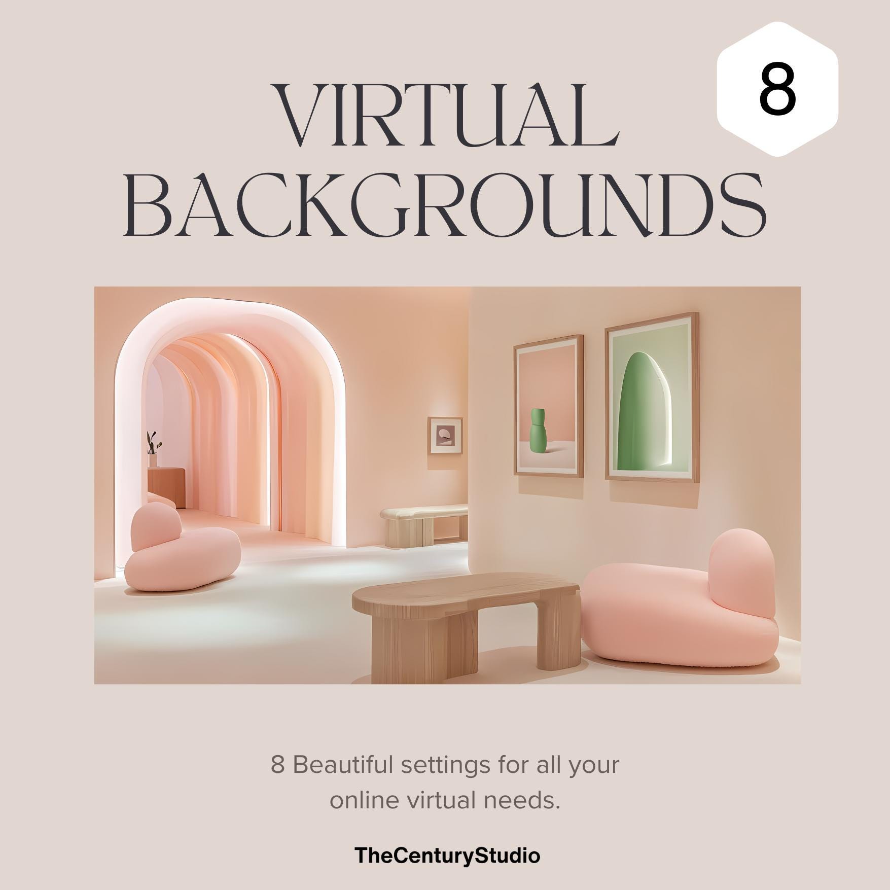 Pack of 8 Virtual Backgrounds for Zoom and Teams Meetings |modern ...