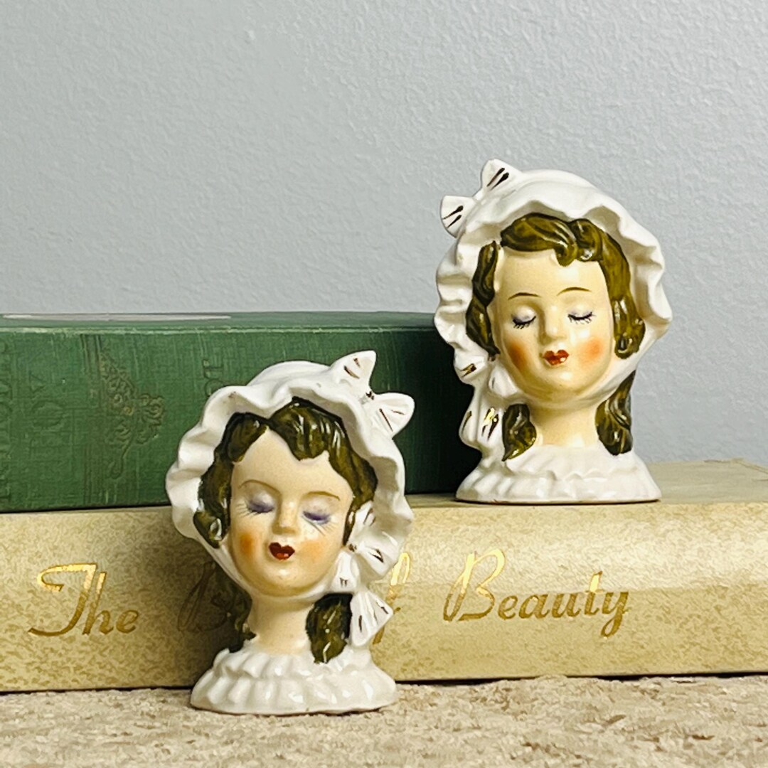 Vintage Lady Head Salt and Pepper Shakers - Etsy
