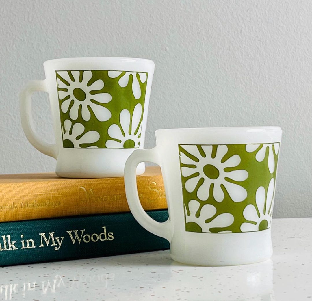 Vintage Anchor Hocking Fire King Flower Power Mug, Mid Century Modern ...