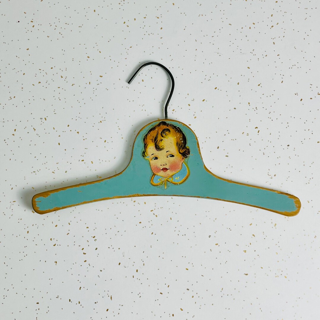 1930s Vintage Child Clothes Hanger, Laundry Room Decor Rustic Chippy ...