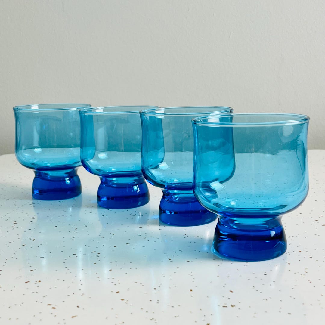 Vintage Blue Glassware, Anchor Hocking tivoli on the Rocks Glass - Etsy