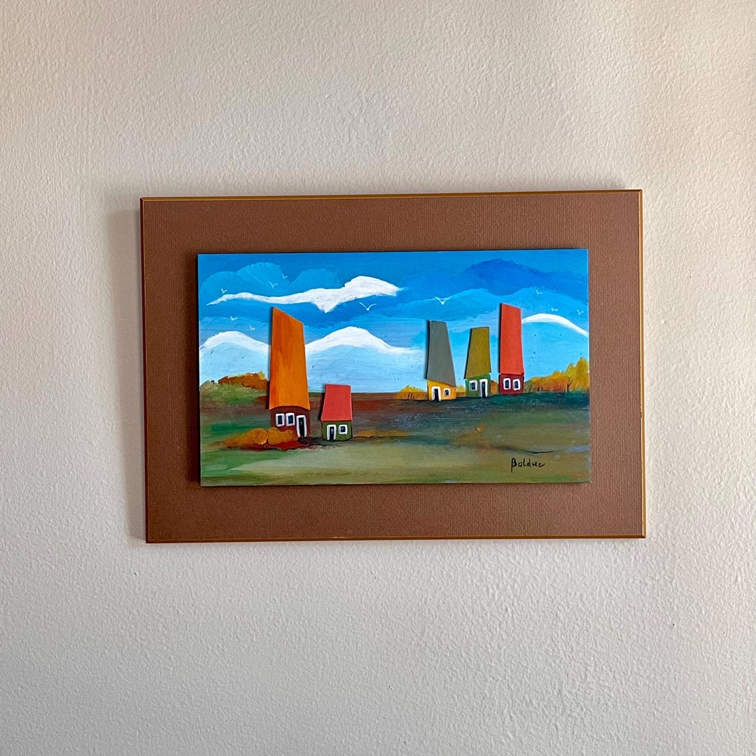 Naive Mid Century Modern Folk Art Painting: Original Art - Etsy