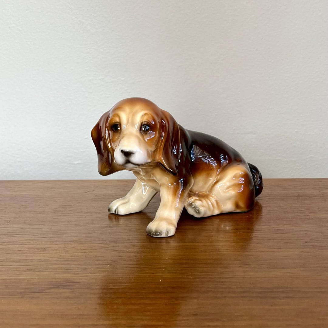 Vintage Ceramic Beagle Dog Figurine, Beagle Puppy Figurine - Etsy