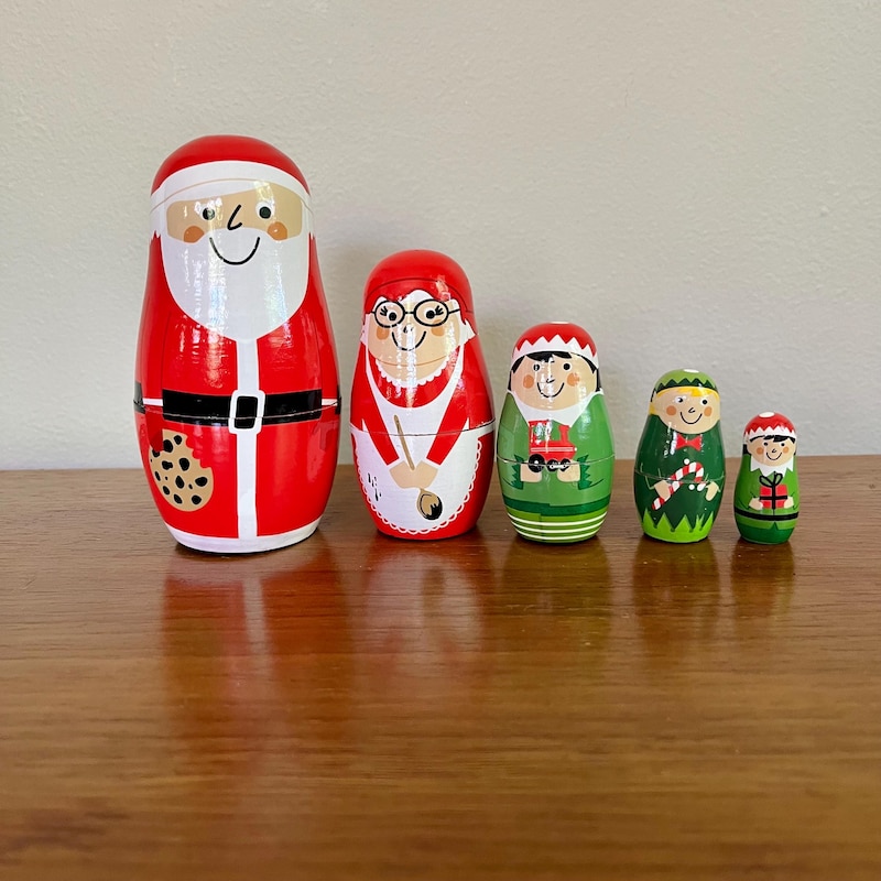 Santa Nesting Dolls - Etsy