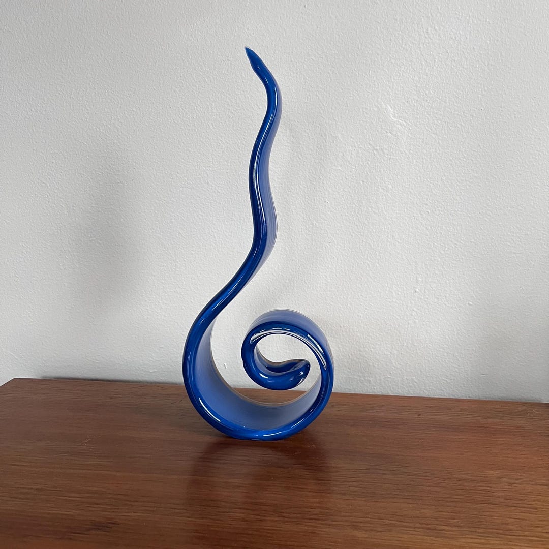 Modern Blue Art Glass Free Form Glass Sculpture - Etsy