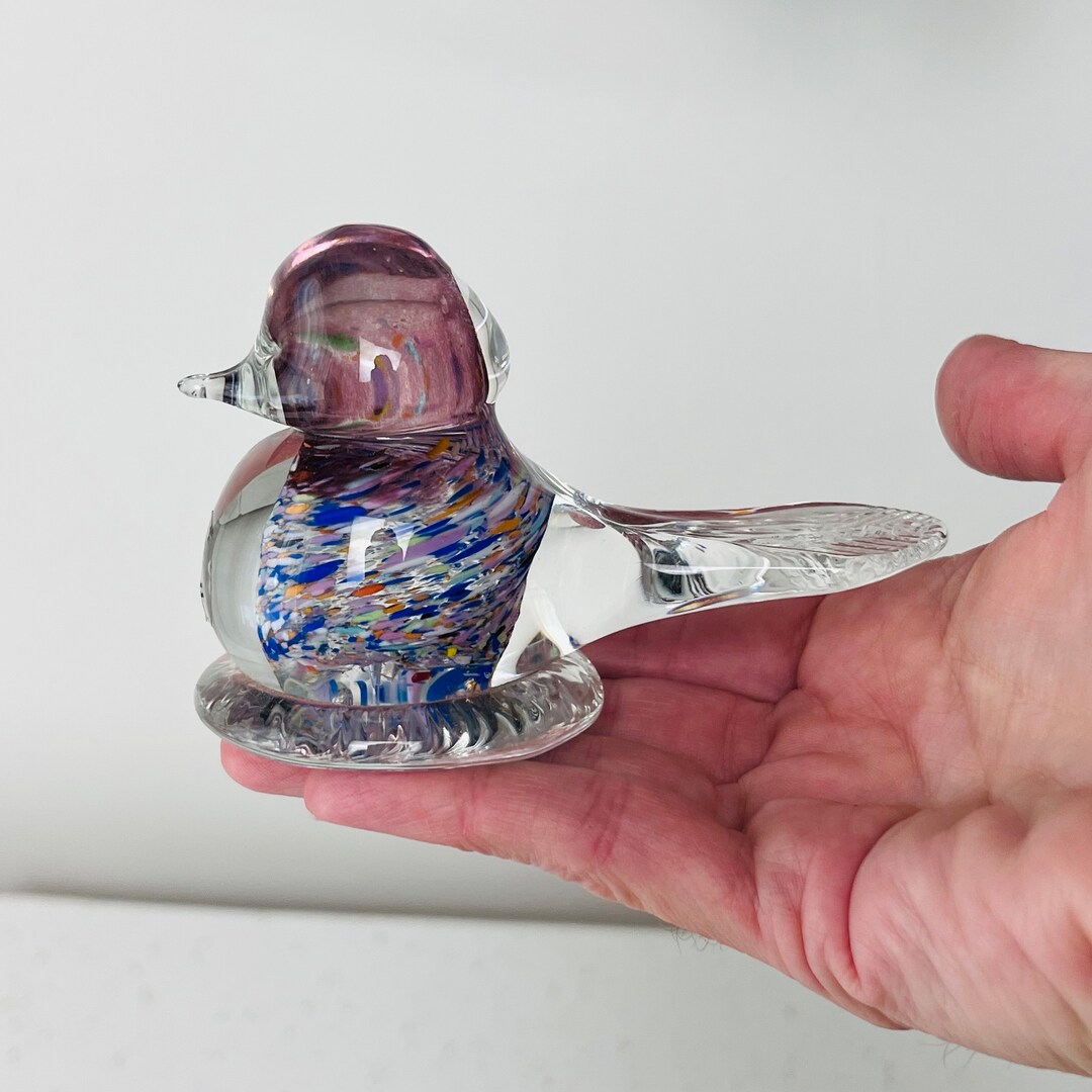 Gler Bergvik Blown Glass Bird Paperweight, Figurine, Handmade Art Glass ...