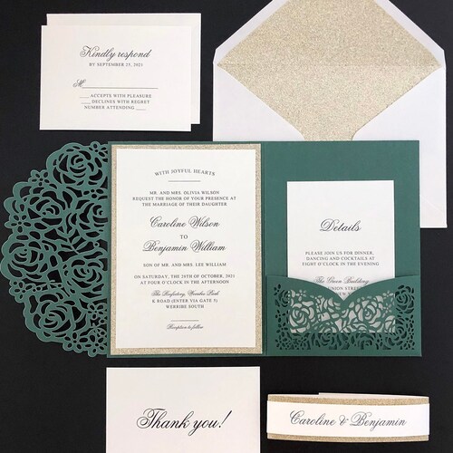 Chic Rustic Wedding Invitations With Greenery-free RSVP Cards - Etsy