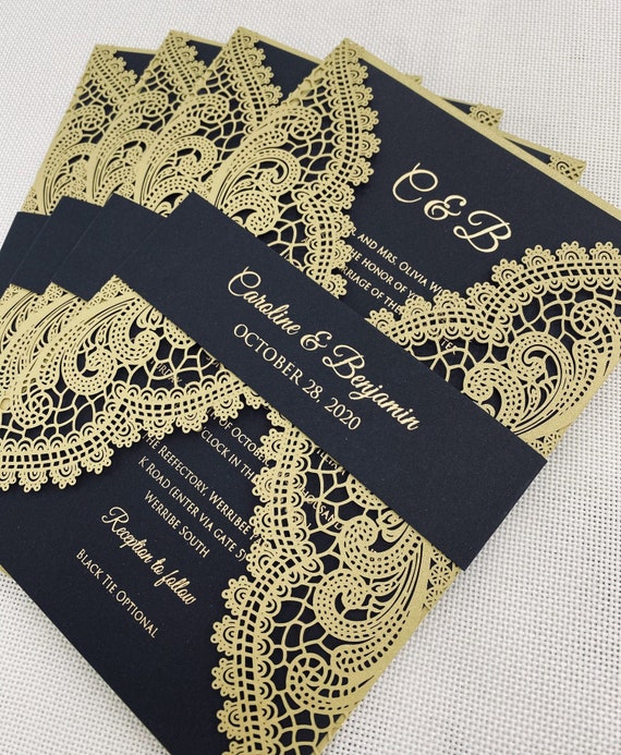 Vintage Gold Invitation Laser