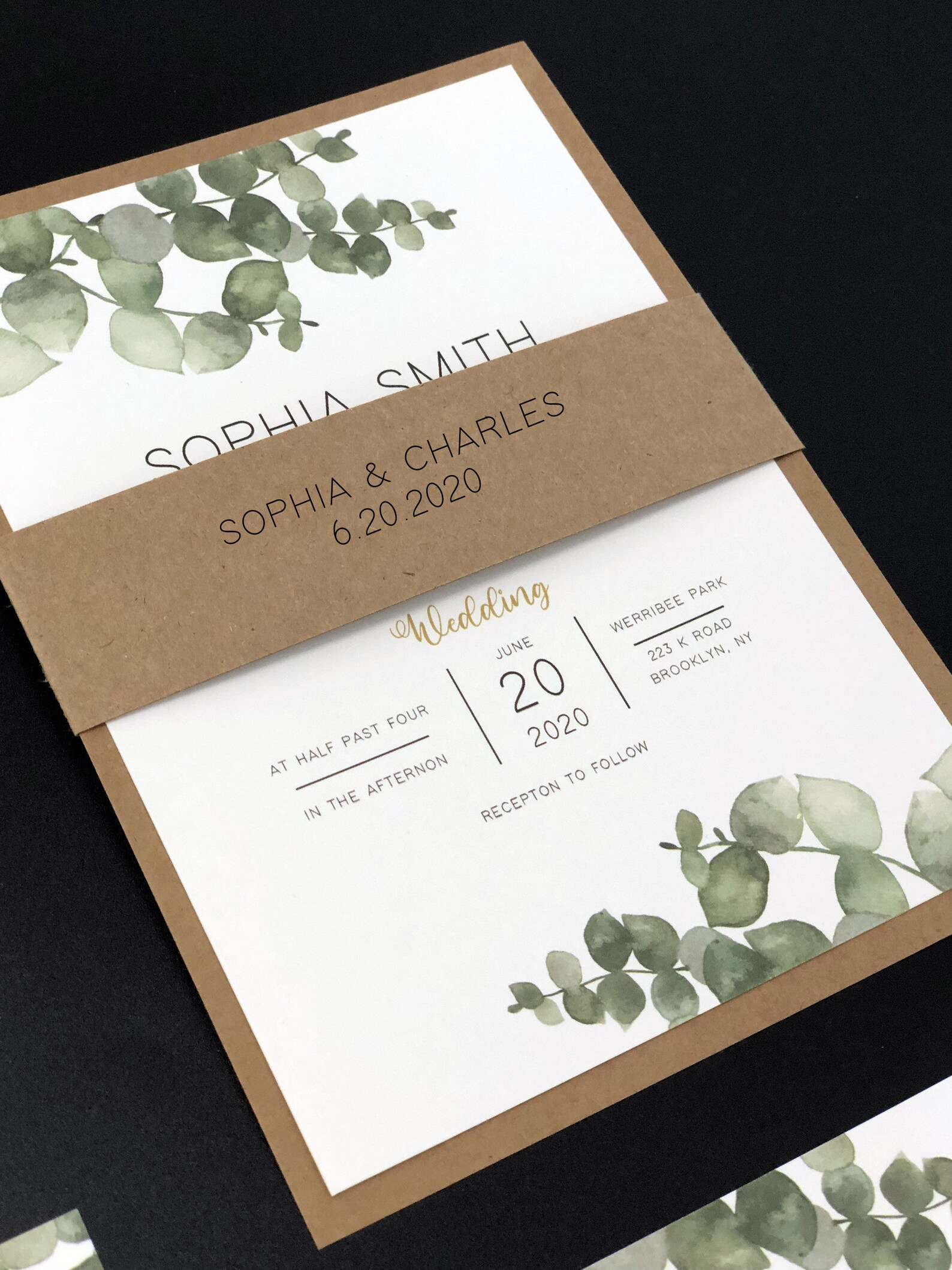 Rustic Greenery Wedding Invitations With Free RSVP Cards - Etsy