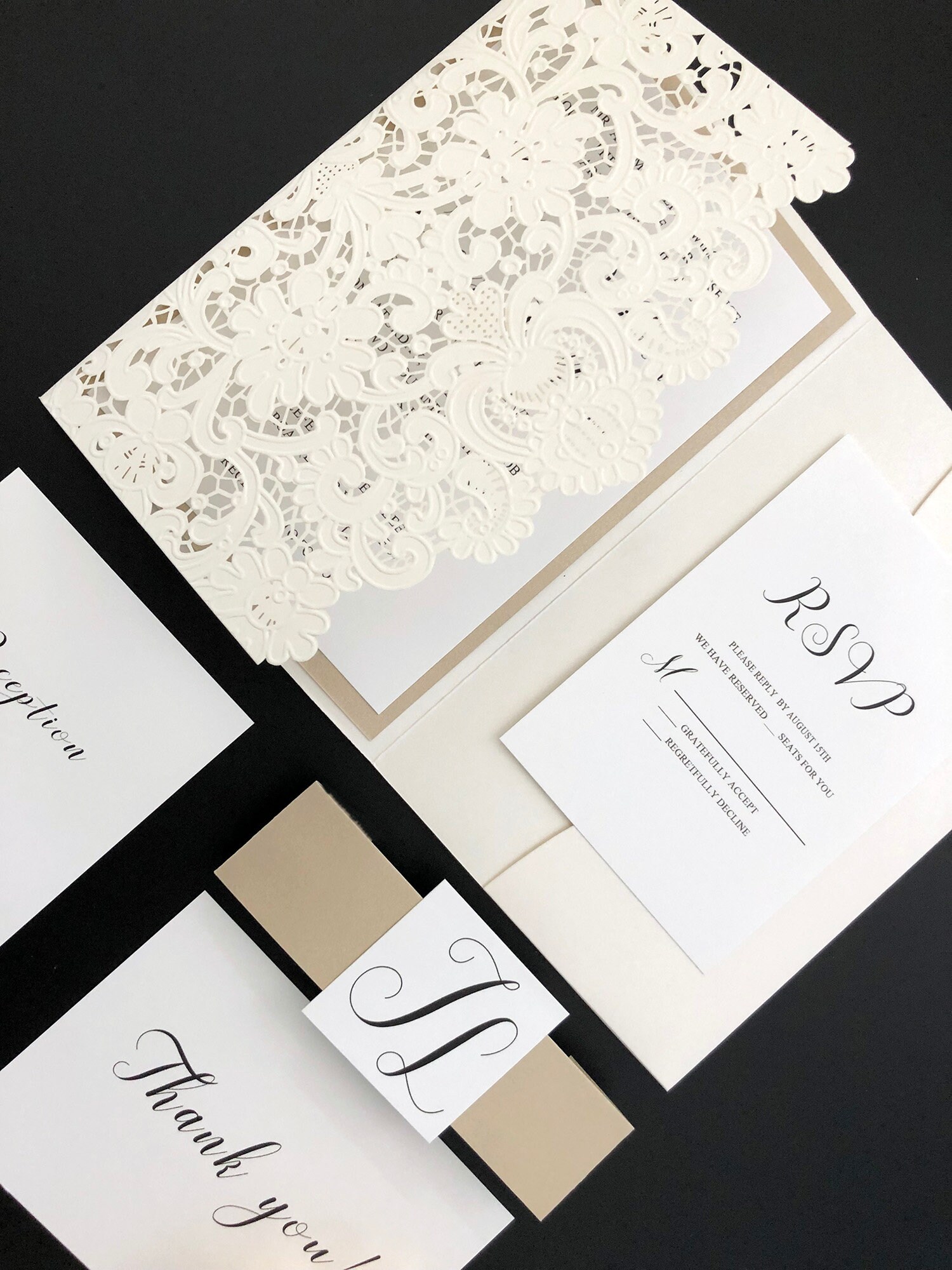 Elegant Neutral Wedding Invitations Laser Cut Wedding Invites - Etsy