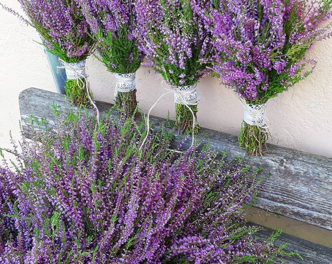 Dried Heather flower bouquet dried flowers bunch wild bundle woodland ...