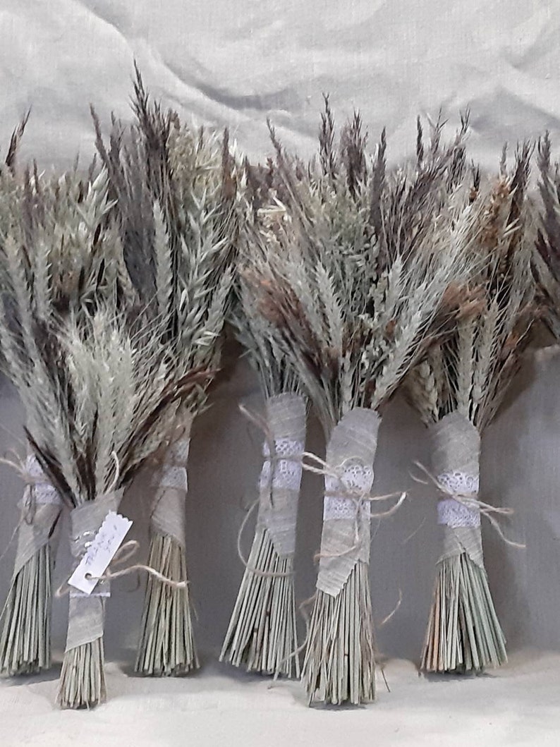 Rustic Flowers Bouquet Wheat Bunch Wild Grass Dried Flowers Bouquet ...