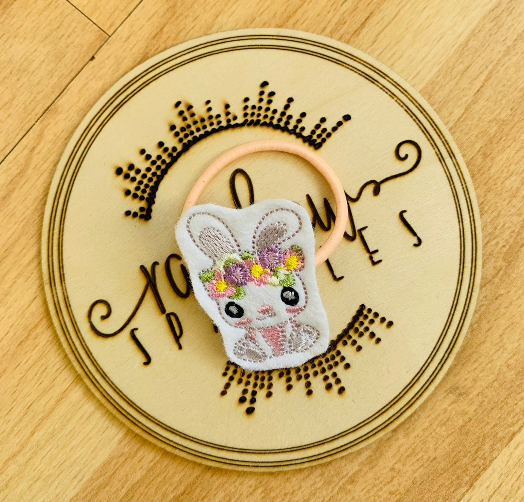 Bunny Hair Bobble, Rabbit Hair Bobble, Cute Hair Bobble, Feltie Hair ...