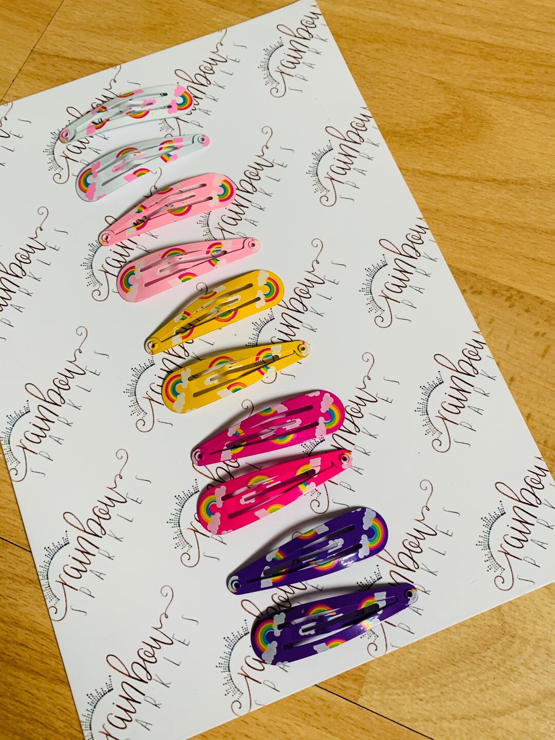 Rainbow Hair Clips, Rainbow Snap Clips, Rainbow Fringe Clips, Metal ...