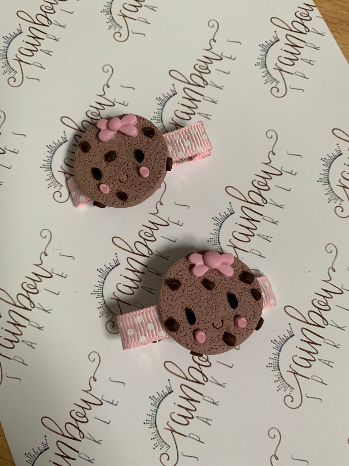 Cookie Hair Clips Pink Hair Clips Clay Hair Clips Cute Hair - Etsy