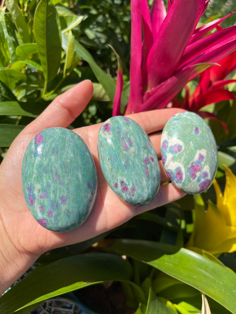 Ruby Fuchsite Palm Stone Ruby Fuchsite Healing Crystals - Etsy
