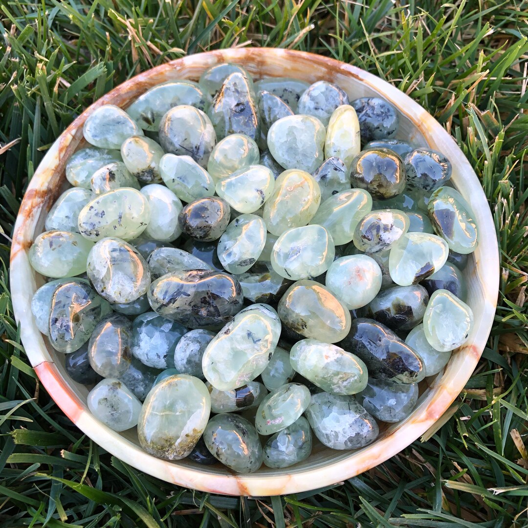 1 OZ Prehnite Tumbled Stones (~0.5”) - Prehnite With Epidot - Healing ...