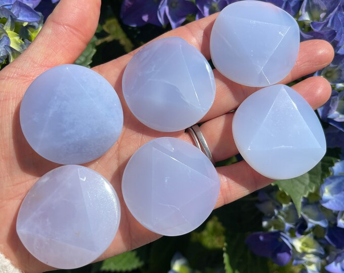 Blue Chalcedony Pocket Stones(1.3") - Blue Chalcedony - Healing ...