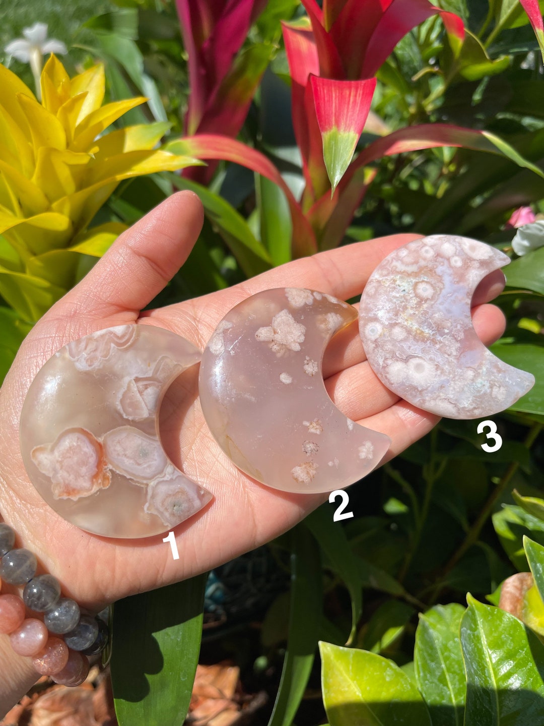 Flower Agate Moon - Etsy