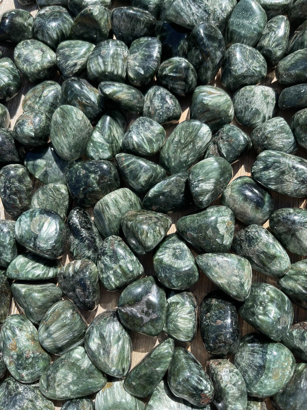 Seraphinite Tumbled Stones - Tumbled Seraphinite - Rare Stones - Healing Crystals and Stones - Etsy