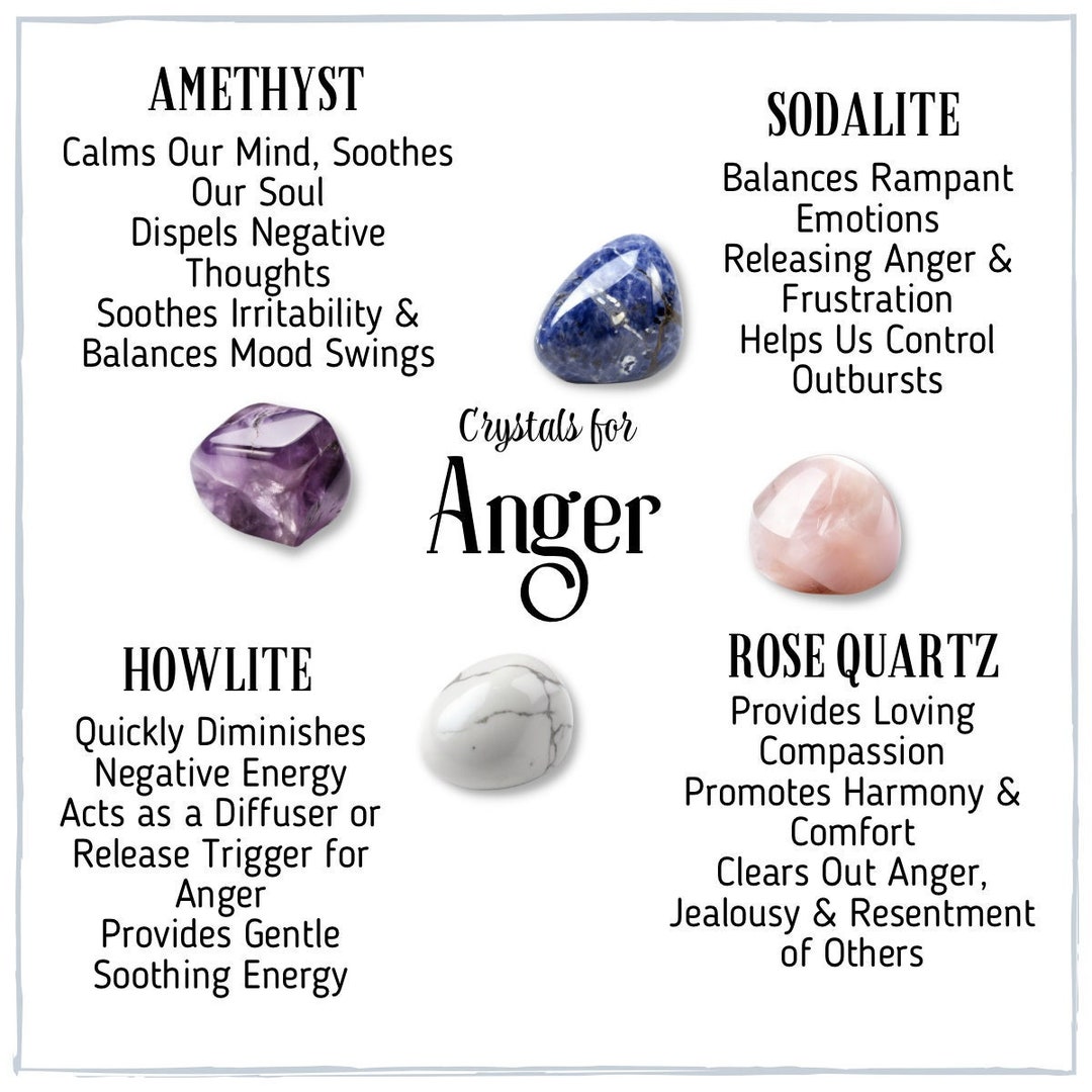 Crystal Set - Crystals for Anger - Rose Quartz - Sodalite - Amethyst ...