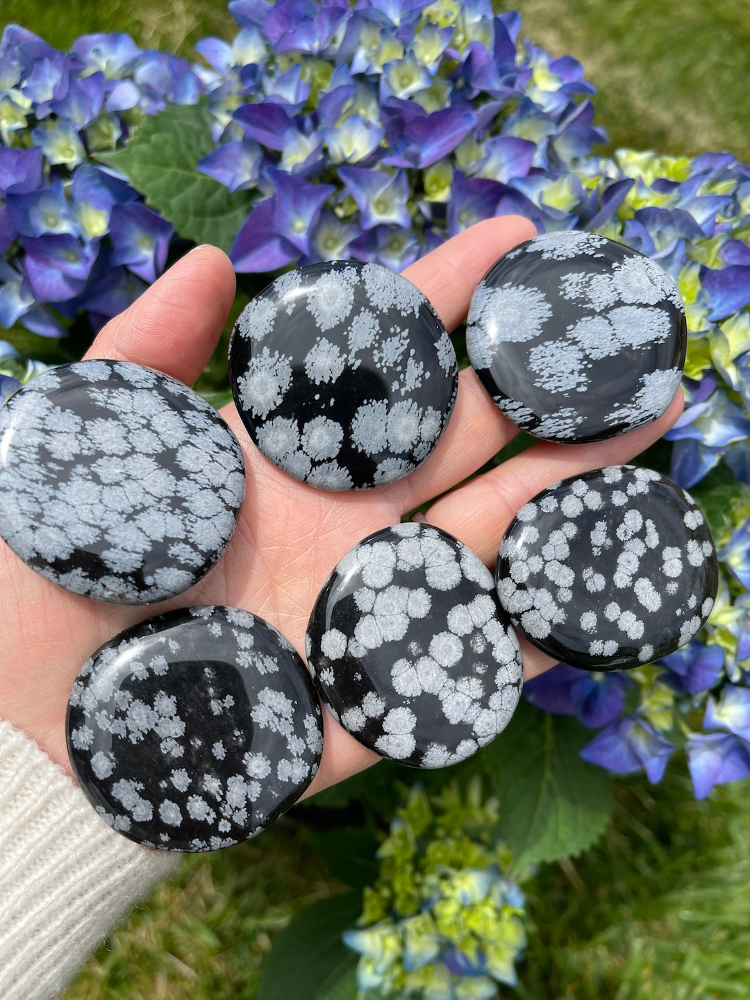 Snowflake Obsidian Smooth Stones - Etsy