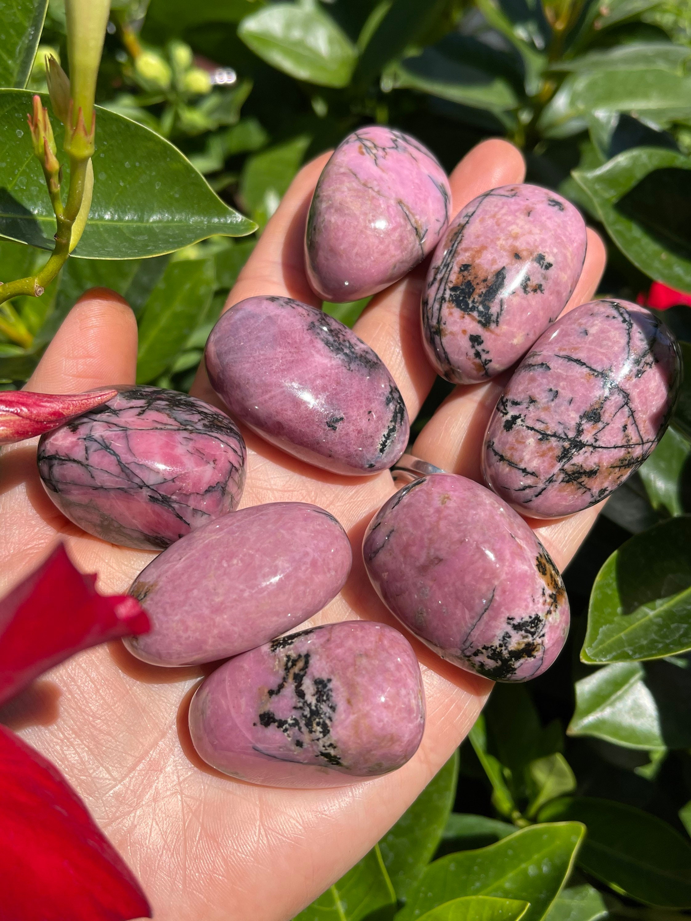 Rhodonite Tumbled Stones 1 1.4 Rhodonite - Etsy