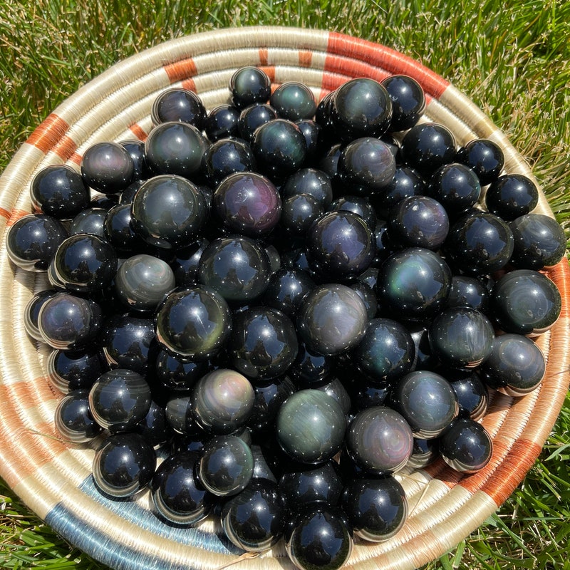 Obsidian Sphere - Etsy