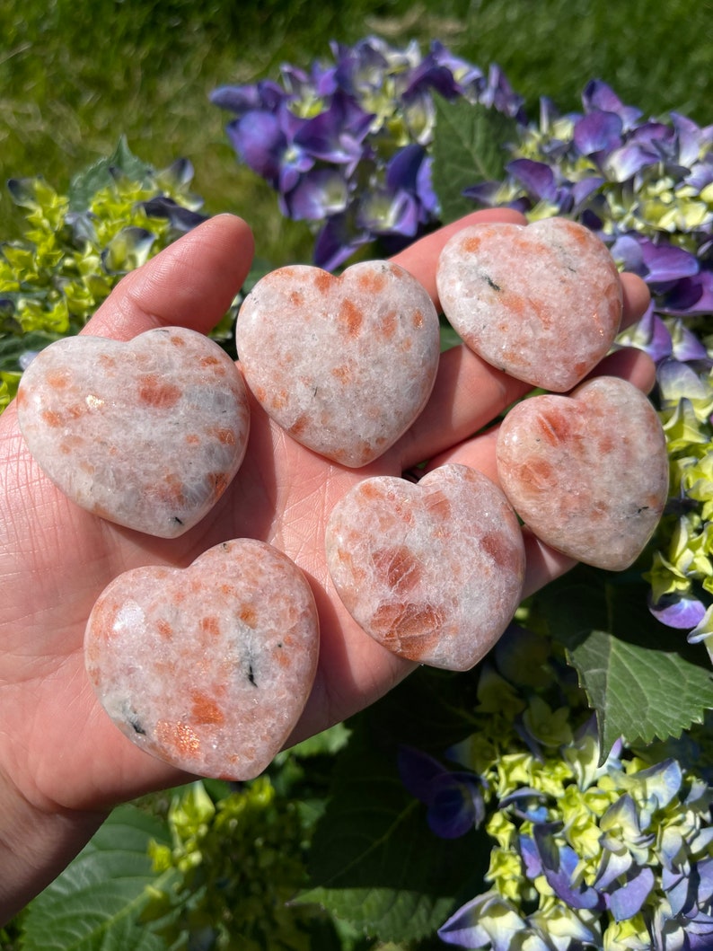 Sunstone Heart 1.5 Sunstone Healing Crystals and - Etsy